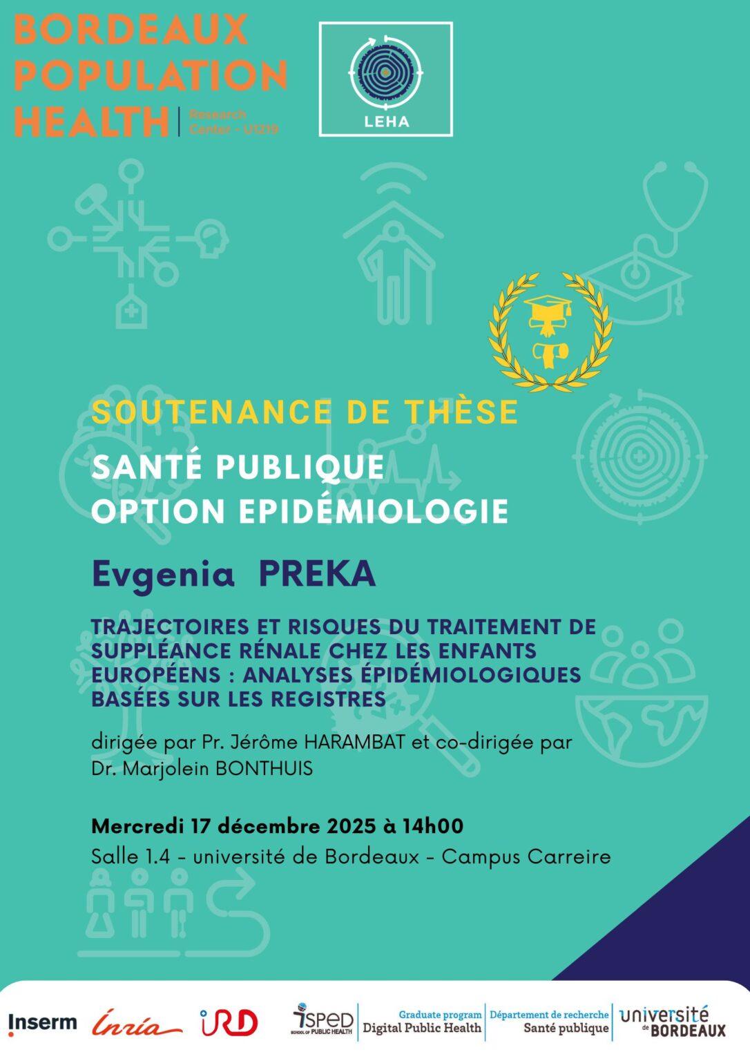THESIS DEFENCE : EVGENIA PREKA - 17/12/2025 | Bordeaux population health